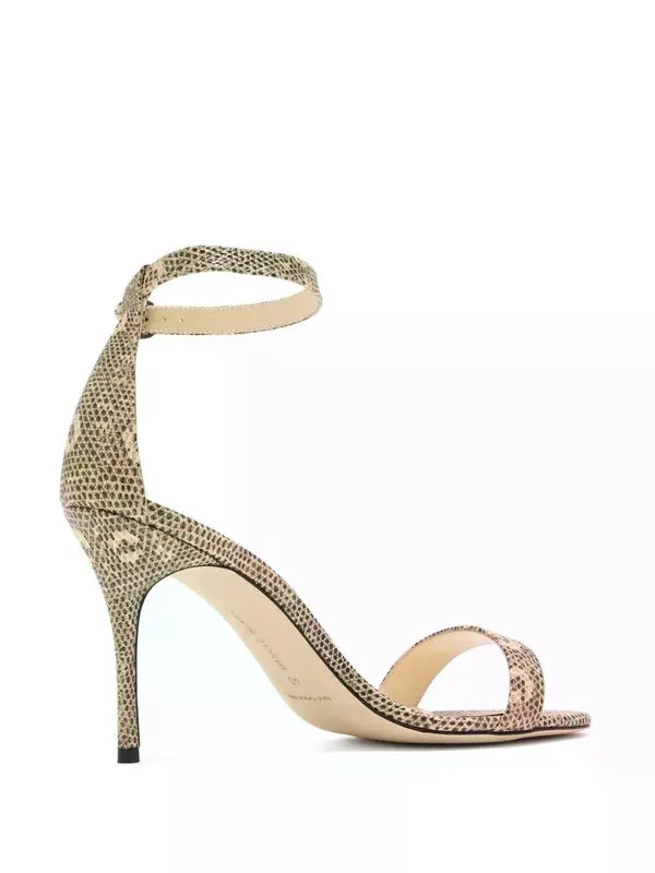 Manolo Blahnik Chaos Snakeskin-effect Leather Sandals