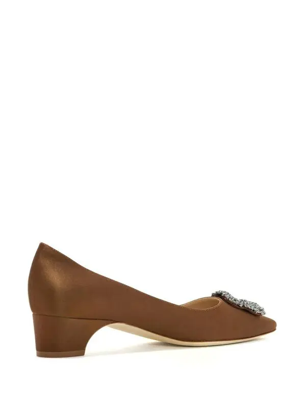Manolo Blahnik Hangisibar Crystal-buckle Pumps