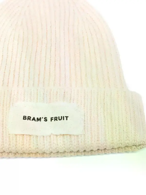 BRAM’S FRUIT Ribbed-knit Logo-patch Beanie Hat