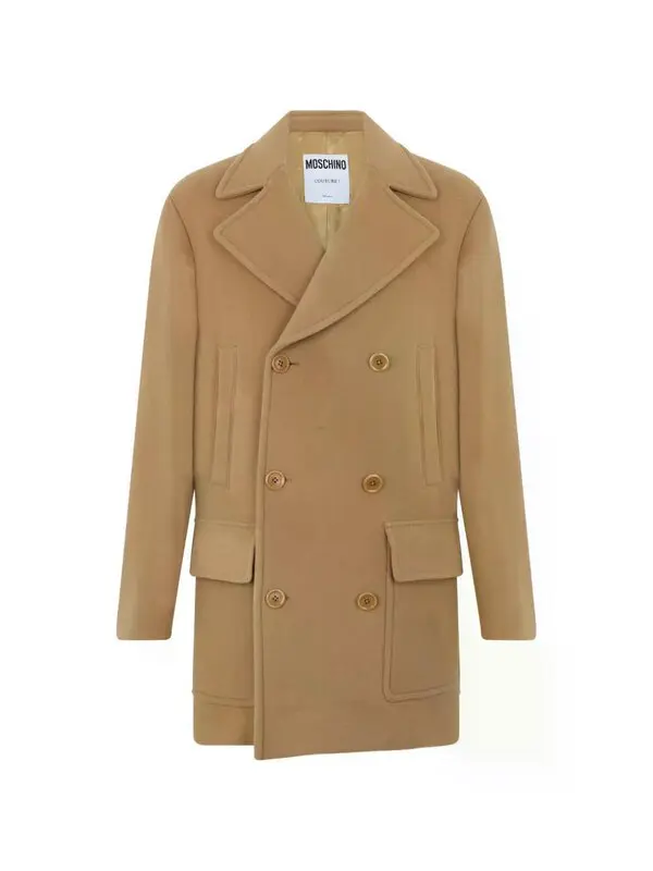 Moschino Double-breasted Logo-plaque Coat
