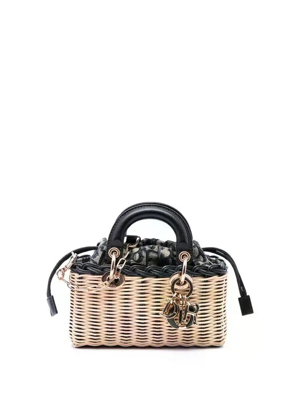 Dior 2023 Micro Wicker Oblique Lady D Joy Satchel