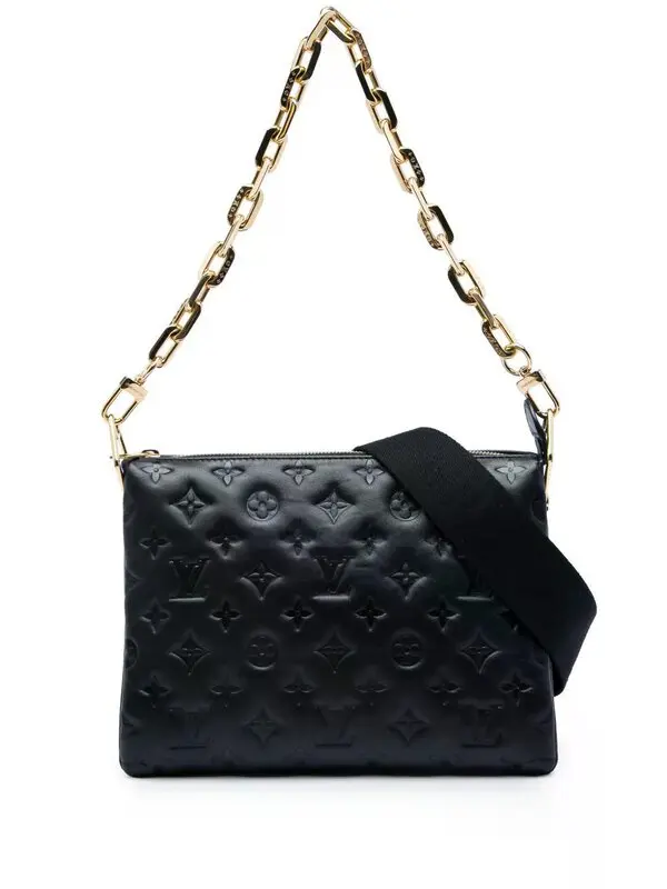 LOUIS VUITTON 2021-2026 Monogram Embossed Puffy Lambskin Coussin Pm Satchel