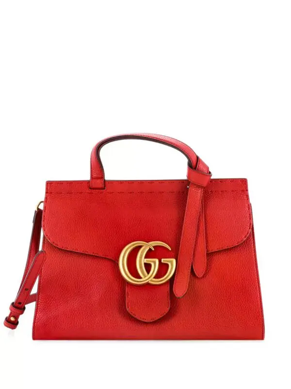Gucci Gg Marmont Top Handle Bag Leather Small Satchel