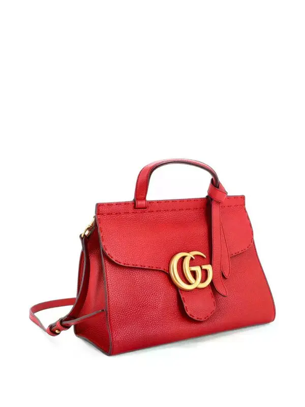 Gucci Gg Marmont Top Handle Bag Leather Small Satchel