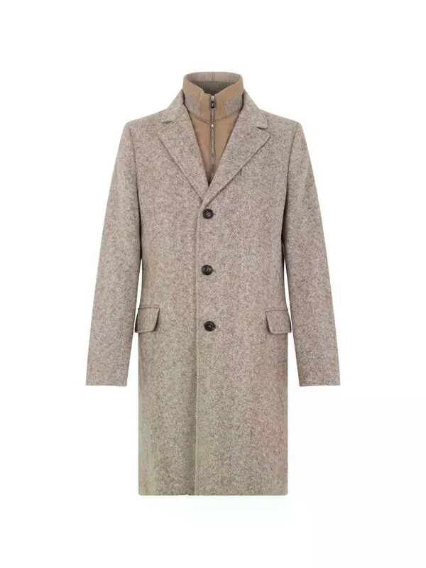 Fedeli Herringbone-pattern Single-breasted Coat