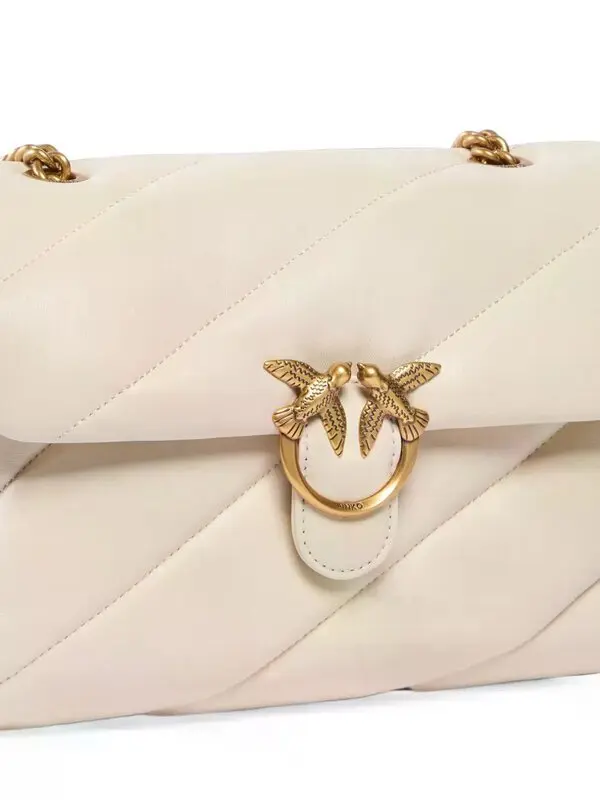 Pinko Medium Love Bag Puff Maxi Quilt New Buckle Shoulder Bag - Neutrals