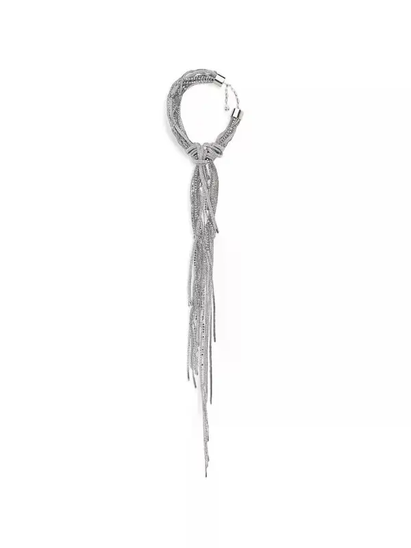 AREA Crystal-embellished Knotted-chain Necklace - Silver