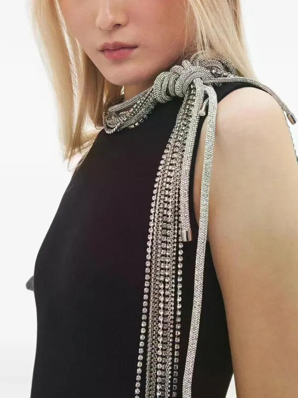 AREA Crystal-embellished Knotted-chain Necklace