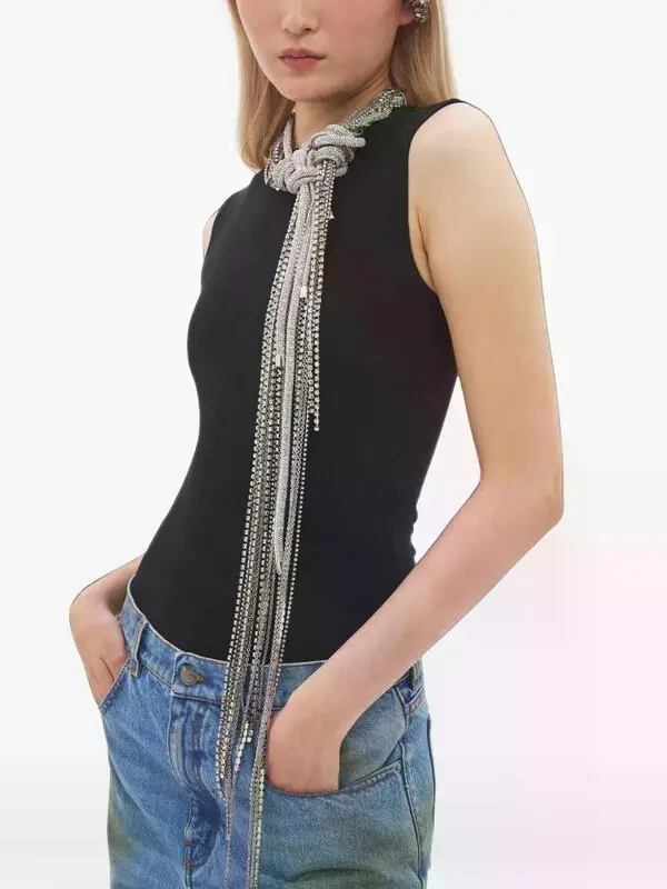 AREA Crystal-embellished Knotted-chain Necklace