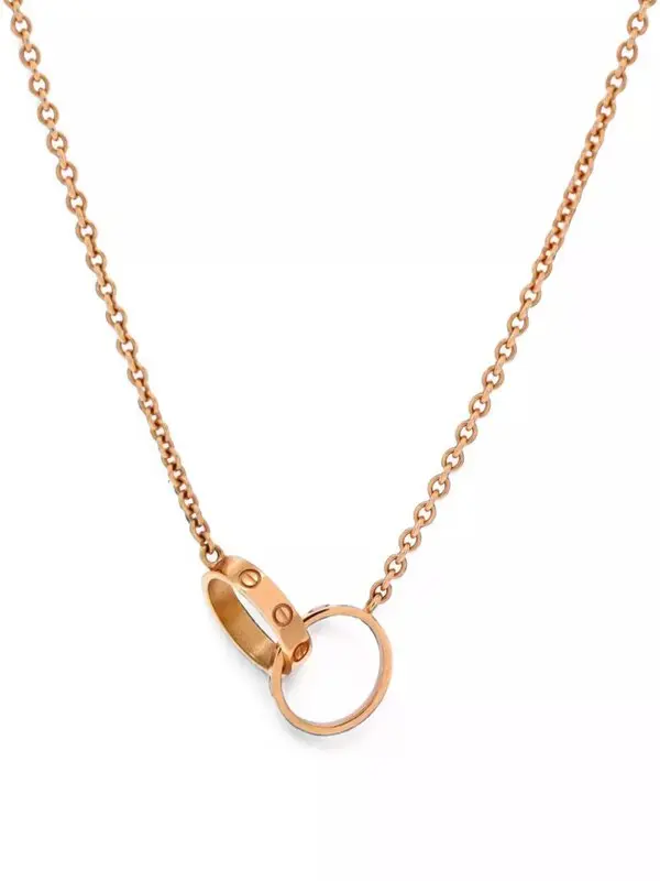 Cartier Love Interlocking 18k Rose Gold Necklace