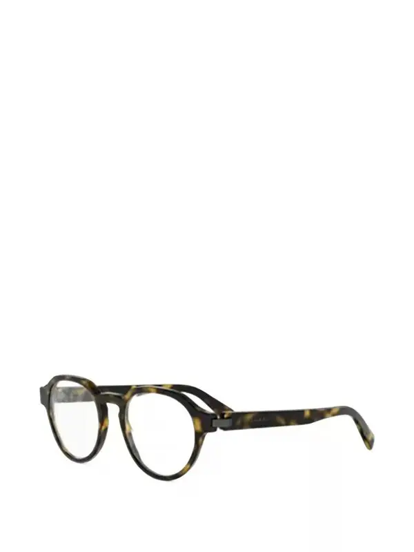 BVLGARI Tortoiseshell-effect Round-frame Glasses