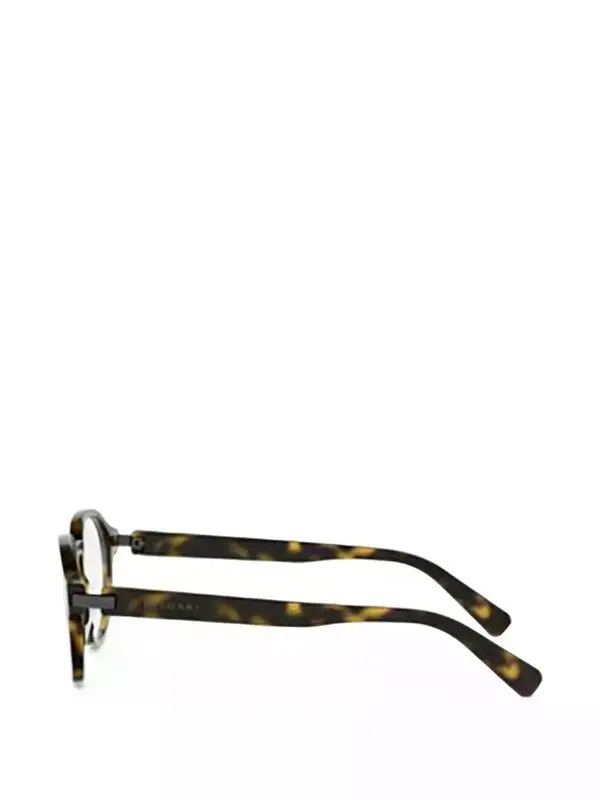 BVLGARI Tortoiseshell-effect Round-frame Glasses