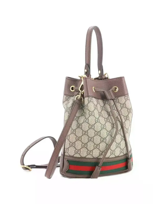 Gucci Ophidia Gg Coated Canvas Small Bucket Bag - Brown
