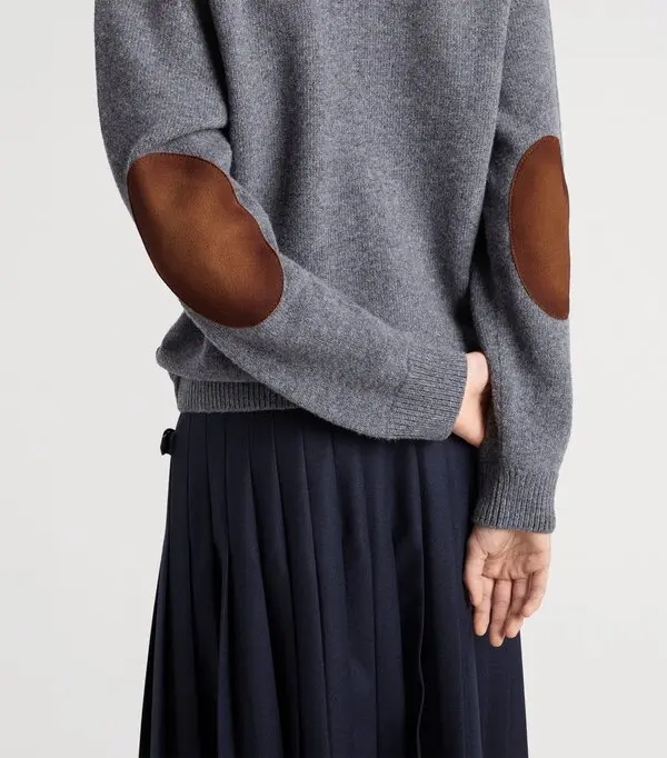 Prada Wool Suede-trim V-neck Cardigan