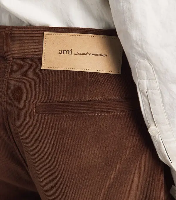 AMI Paris Cotton Corduroy Straight Trousers
