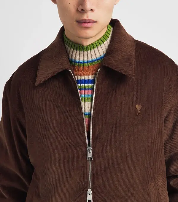AMI Paris Corduroy De Coeur Bomber Jacket