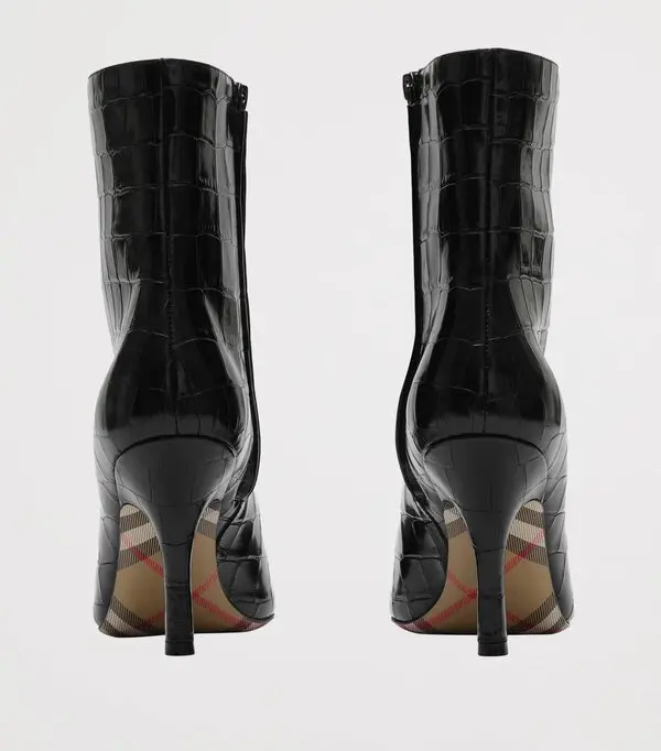 Burberry Croc-embossed Leather Dame Ankle Boots 90