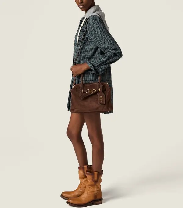 Miu Miu Suede Aventure Top-handle Bag