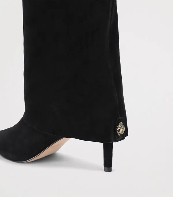 Kurt Geiger Suede Mansion Fold Heeled Boots 90