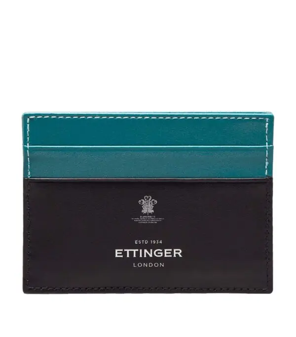 ETTINGER Leather Sterling Flat Card Holder - Green