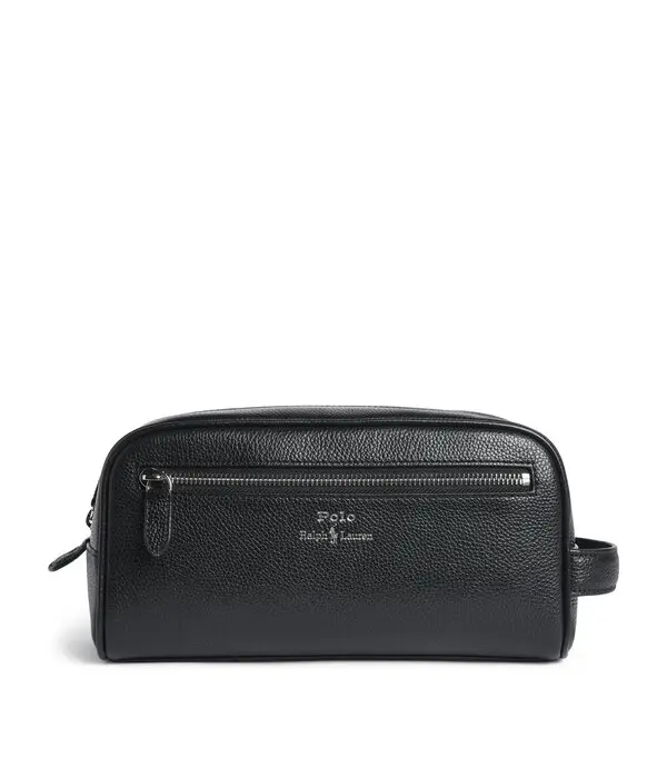 Polo Ralph Lauren Leather Wash Bag - Black