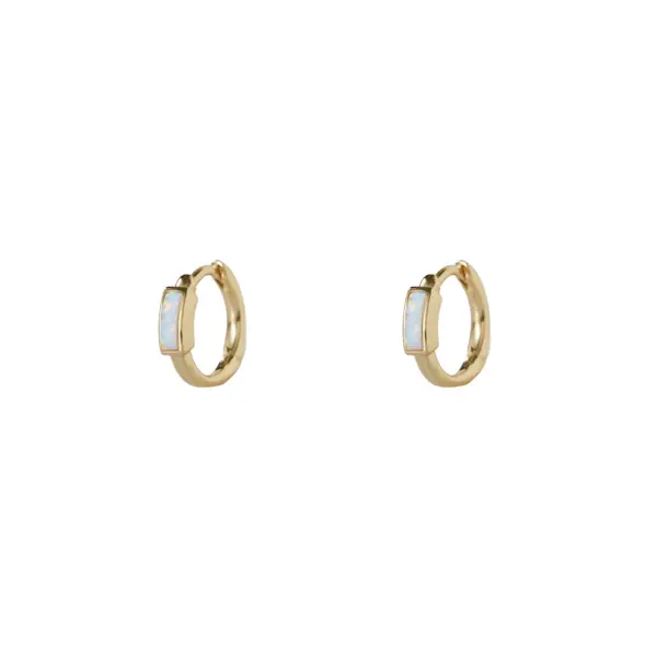 Argento Vivo The Baguette Huggie Opal - White
