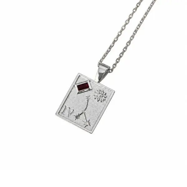 CIER Cancer Zodiac Necklace - Silver