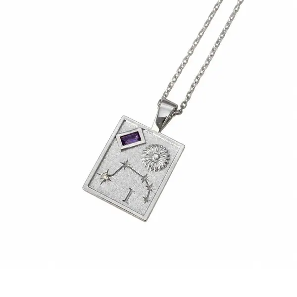 CIER Aries Zodiac Necklace - Silver