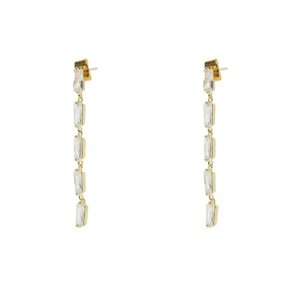 Argento Vivo The Baguette Drop Earring - Green