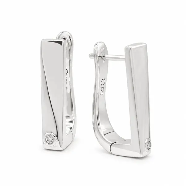 CIER Diamond Flex Hoops - Silver