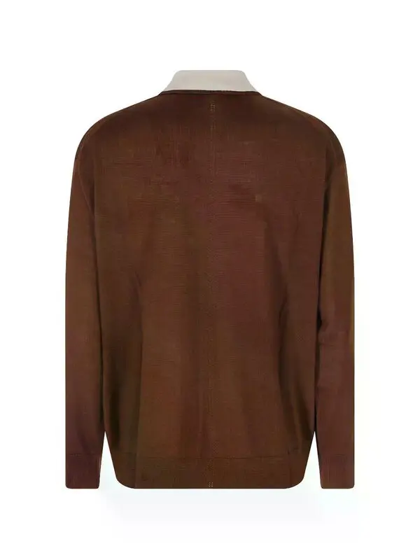 SEMICOUTURE Cassie Contrast-collar Polo Sweater