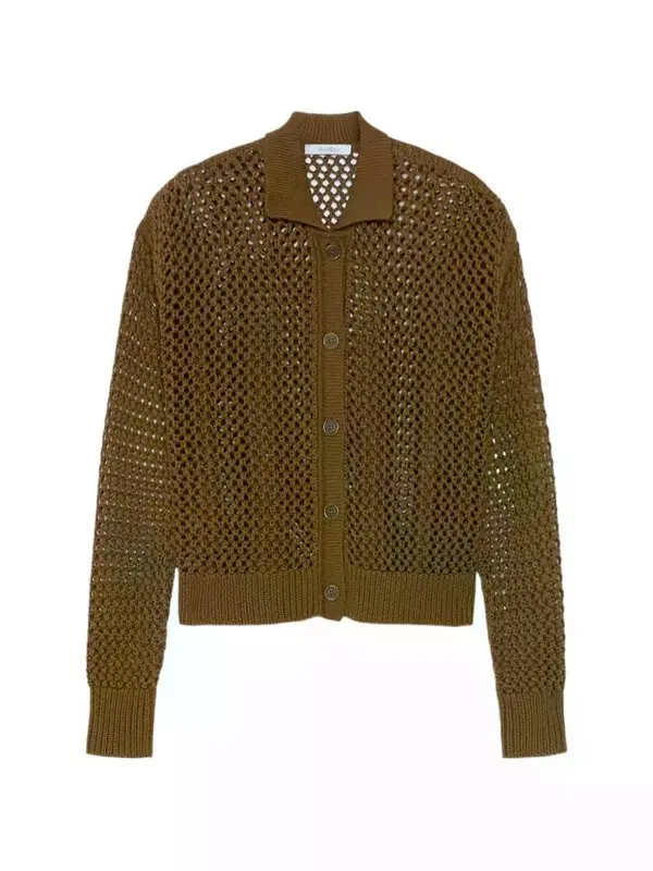 Max Mara Open-knit Button-up Cardigan - Brown