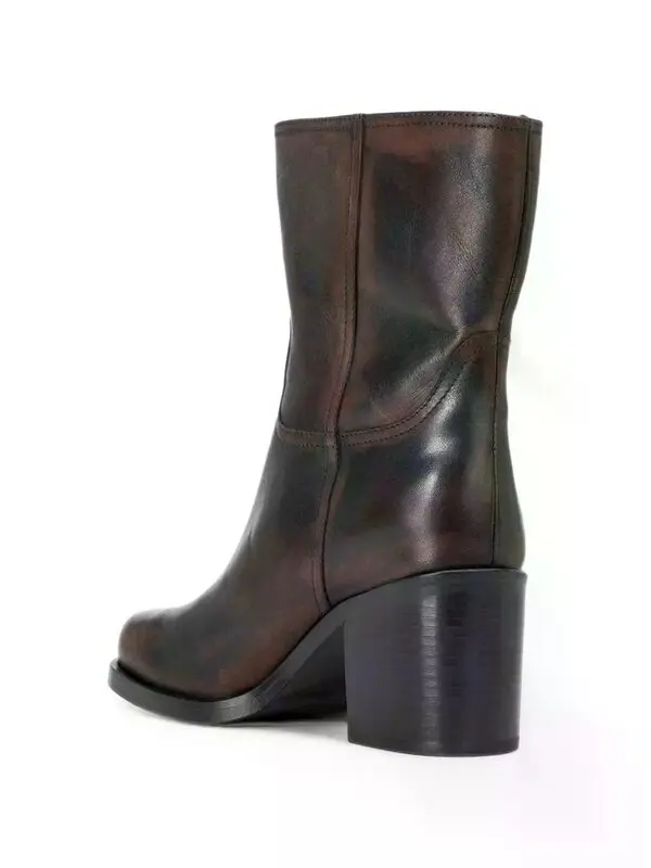 Staud Brooklyn Buckled Distressed Leather Boots