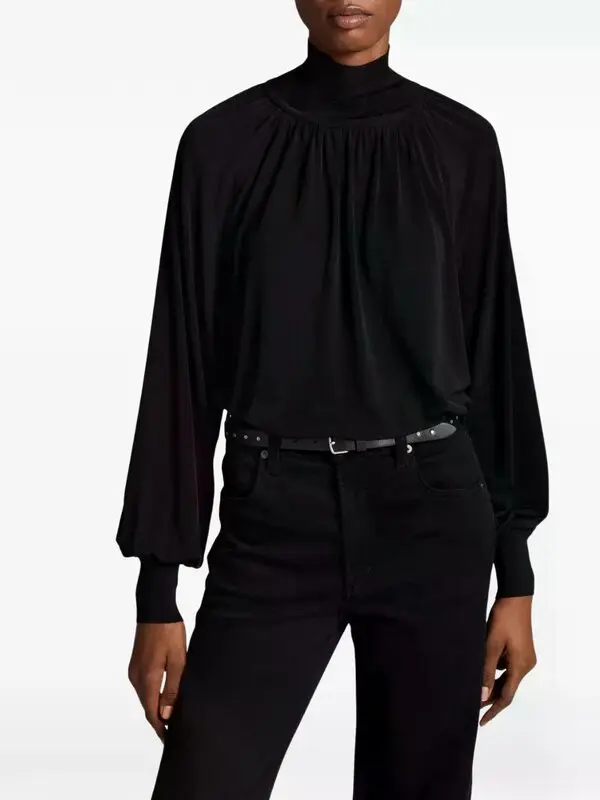 Vince Gathered High-neck Blouse