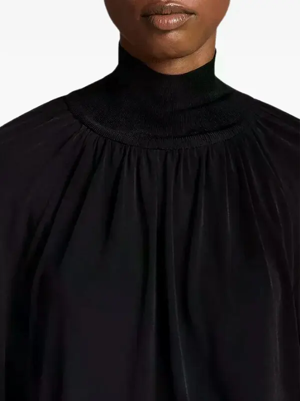 Vince Gathered High-neck Blouse