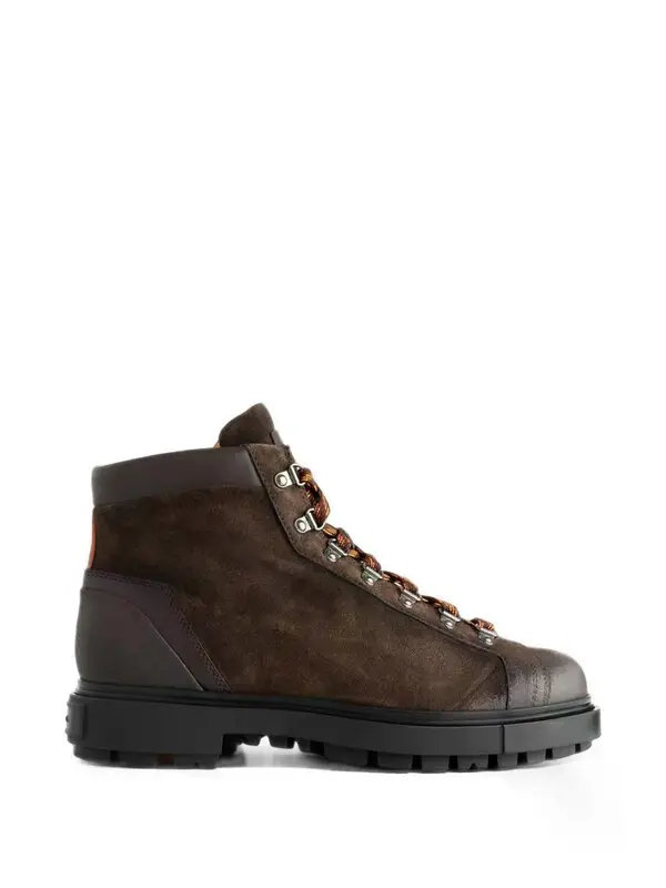 Santoni Suede Panelled Hiking Boots