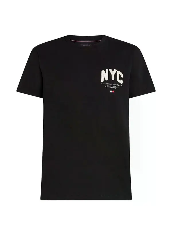 Tommy Hilfiger Nyc Logo-print T-shirt - Black
