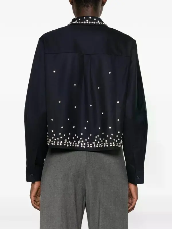 Maje Crystal-embellished Cropped Shirt