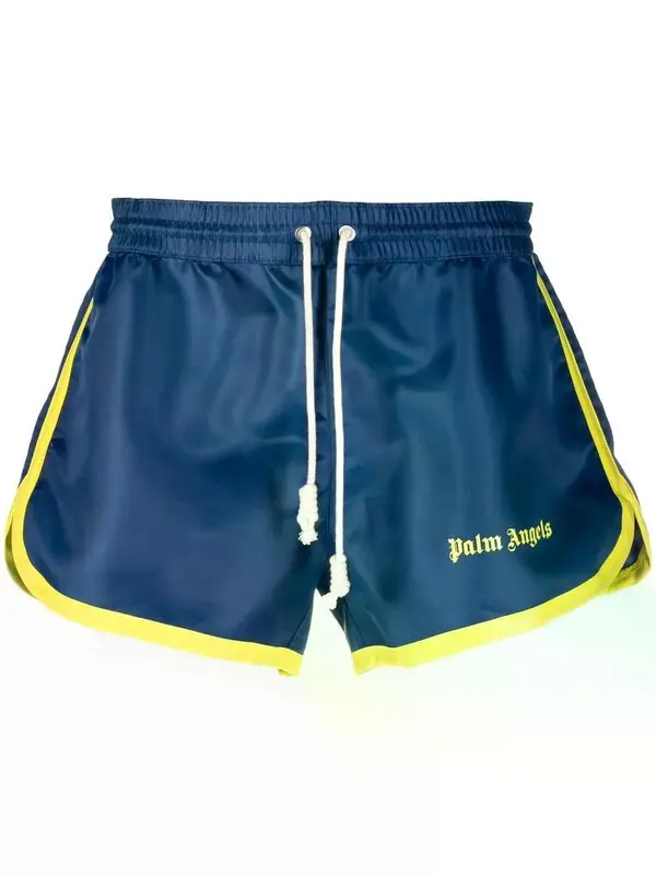 Palm Angels Miami Contrast-trim Shorts - Blue