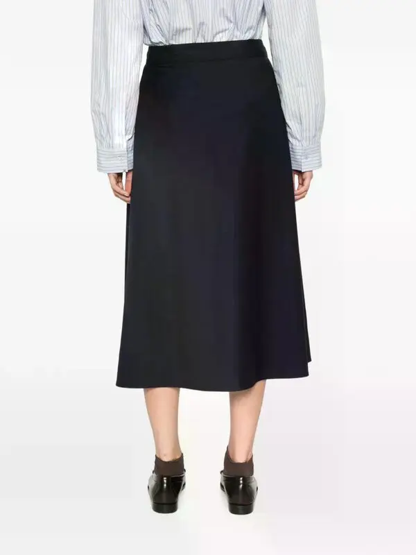 Maje Jarmand Pleated-design Buckle-detail Midi Skirt - Blue