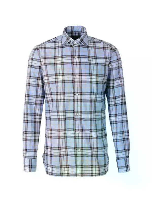 LUIGI BORRELLI Plaid-check Long-sleeve Shirt