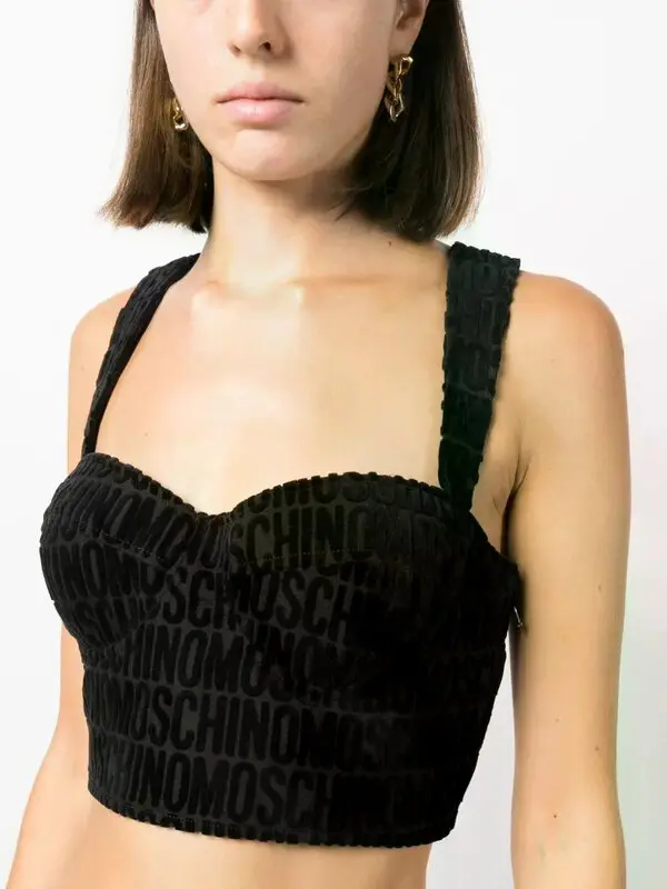 Moschino Devoré Jersey Bustier Top