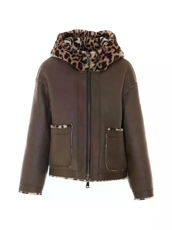LOU ANDREA Leopard-print Reversible Jacket