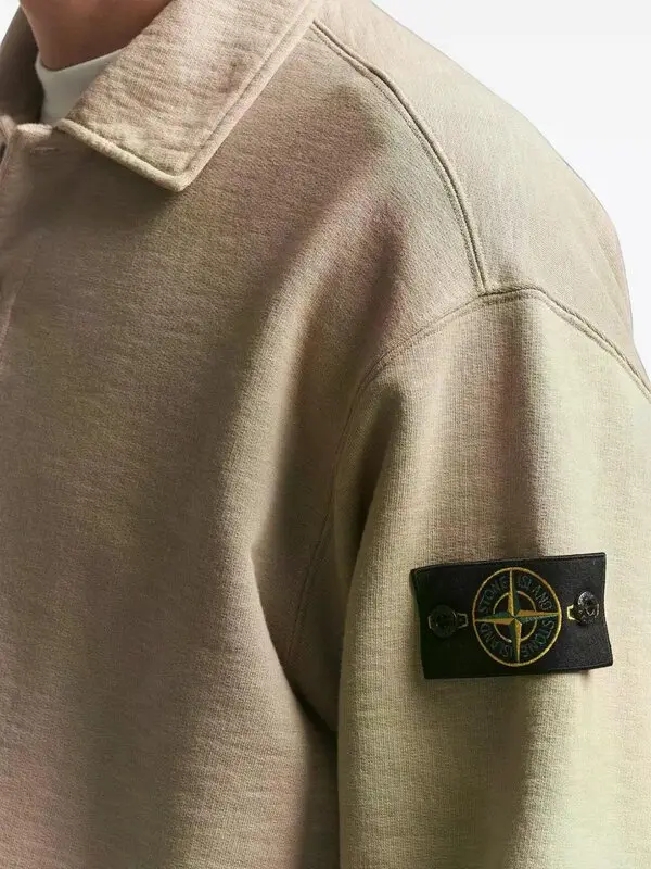 Stone Island Logo-patch Long-sleeve Polo Shirt