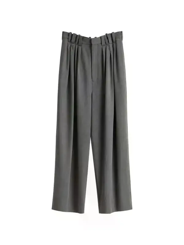 SOSHIOTSUKI Eight Tuck Pleated Wool Trousers