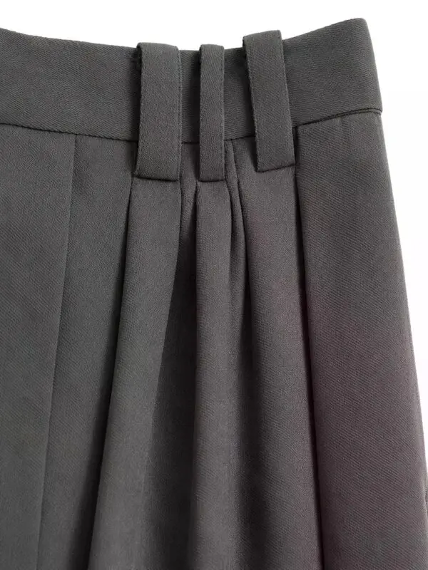 SOSHIOTSUKI Eight Tuck Pleated Wool Trousers