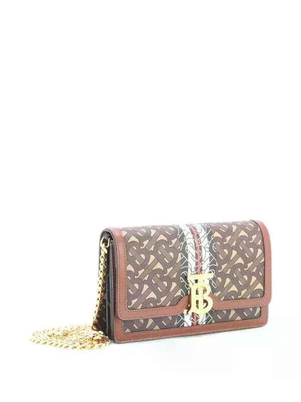 Burberry Tb Flap Bag Monogram E-canvas Small Shoulder Bag