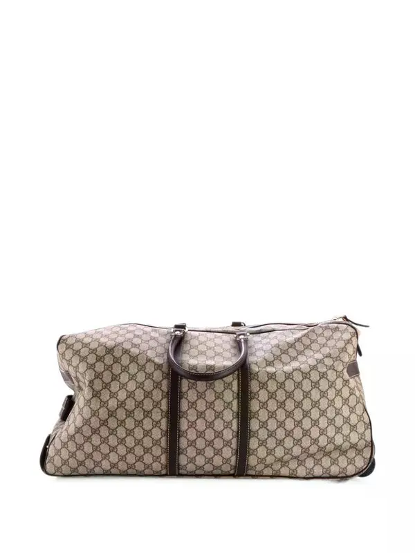 Gucci Rolling Duffle Bag Gg Coated Canvas Large Travel Bag