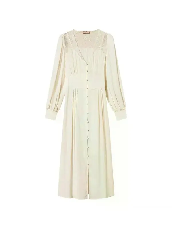 TWINSET Long Jacquard Dress With Lace
