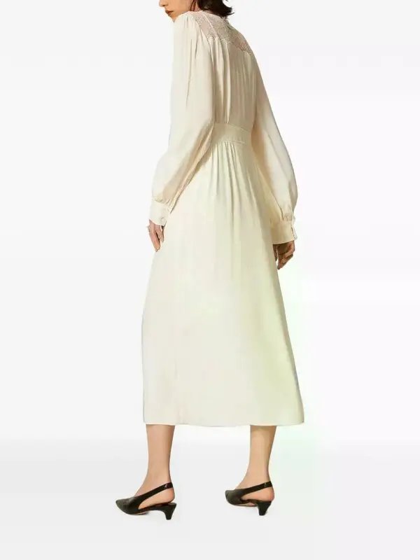 TWINSET Long Jacquard Dress With Lace